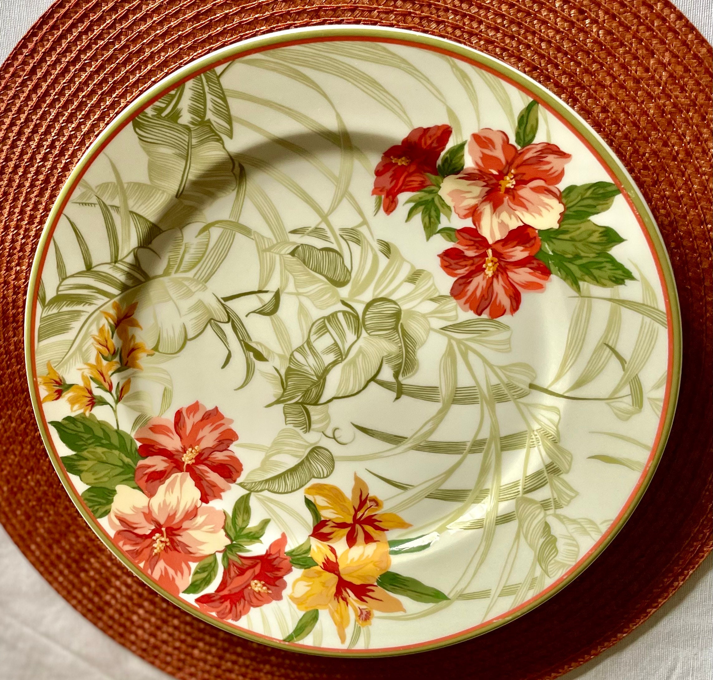 Waverly Garden Room Paradise Island Pattern Dinner Plates Set of 4 ...