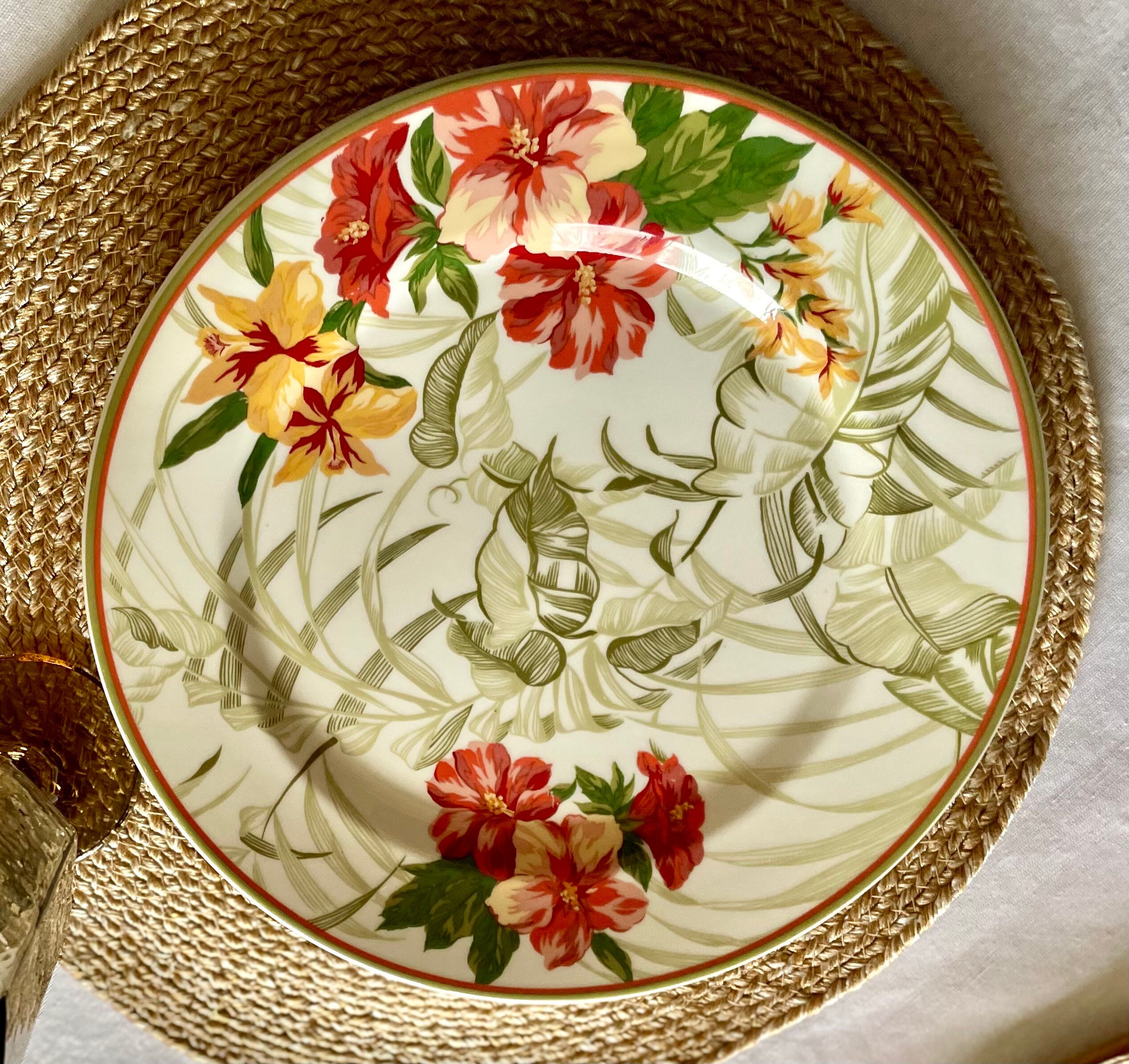 Waverly Garden Room Paradise Island Pattern Dinner Plates Set of 4 ...