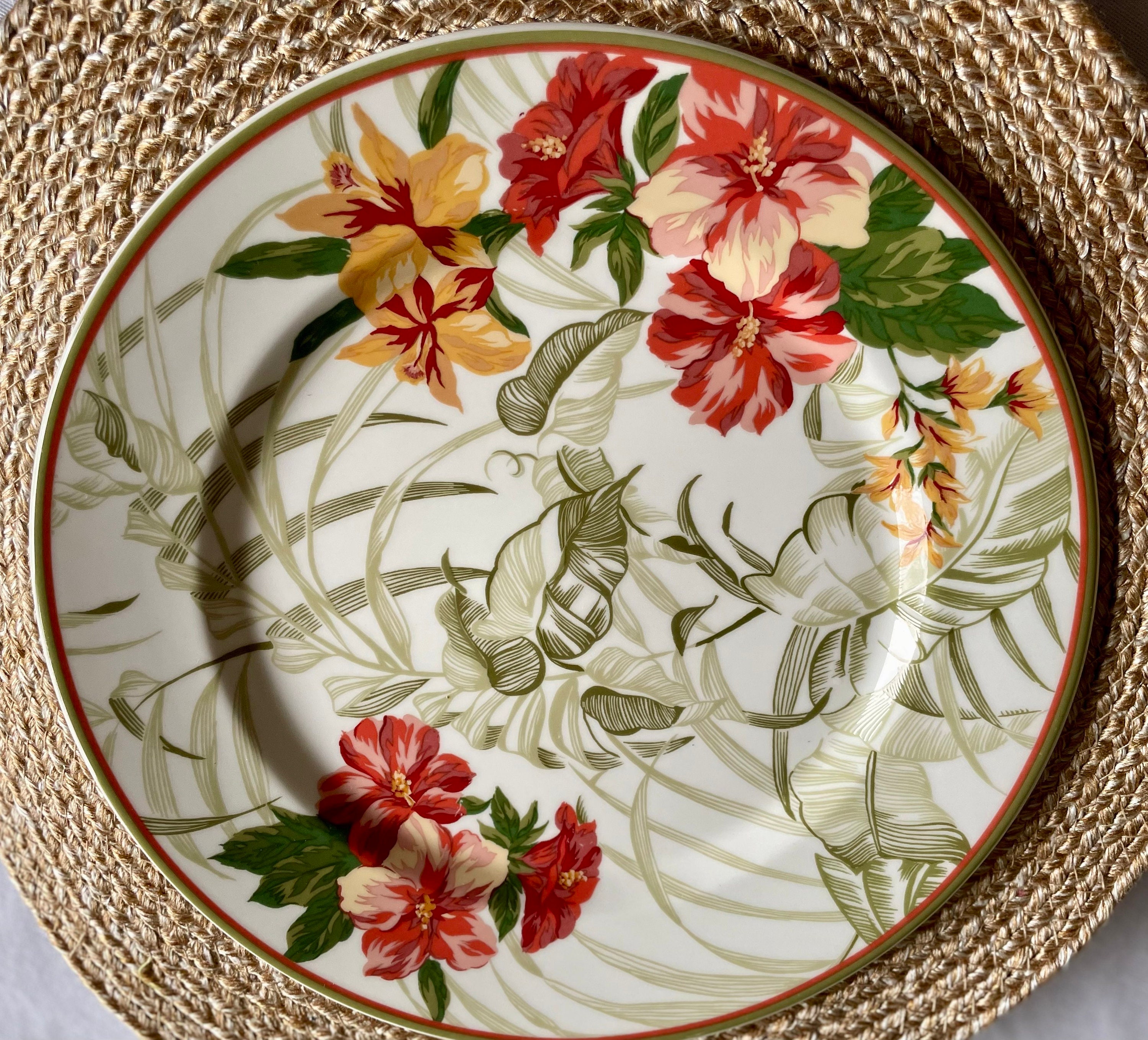 Waverly Garden Room Paradise Island Pattern Dinner Plates Set of 4 ...