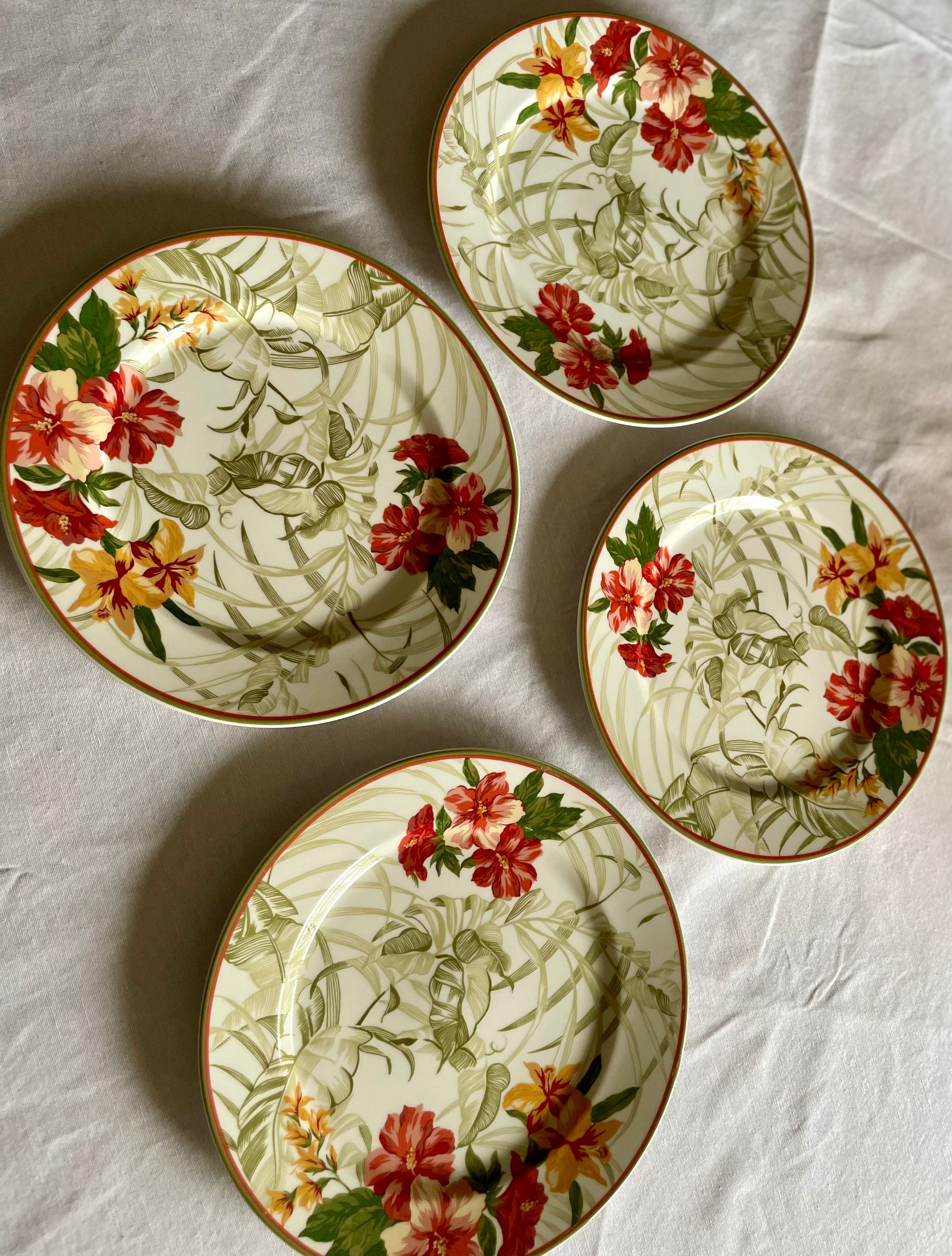 Waverly Garden Room Paradise Island Pattern Dinner Plates Set of 4 ...