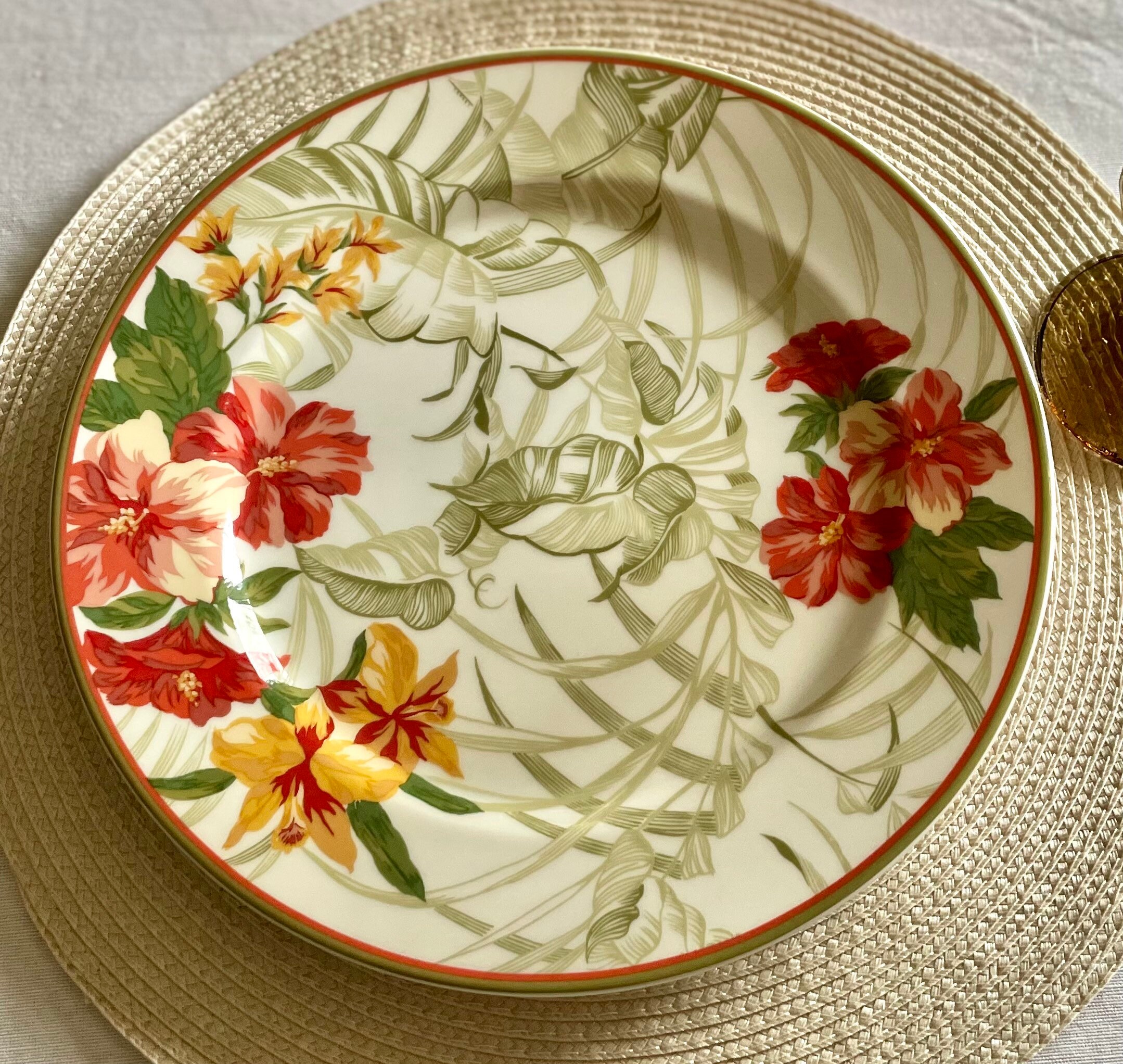 Waverly Garden Room Paradise Island Pattern Dinner Plates Set of 4 ...