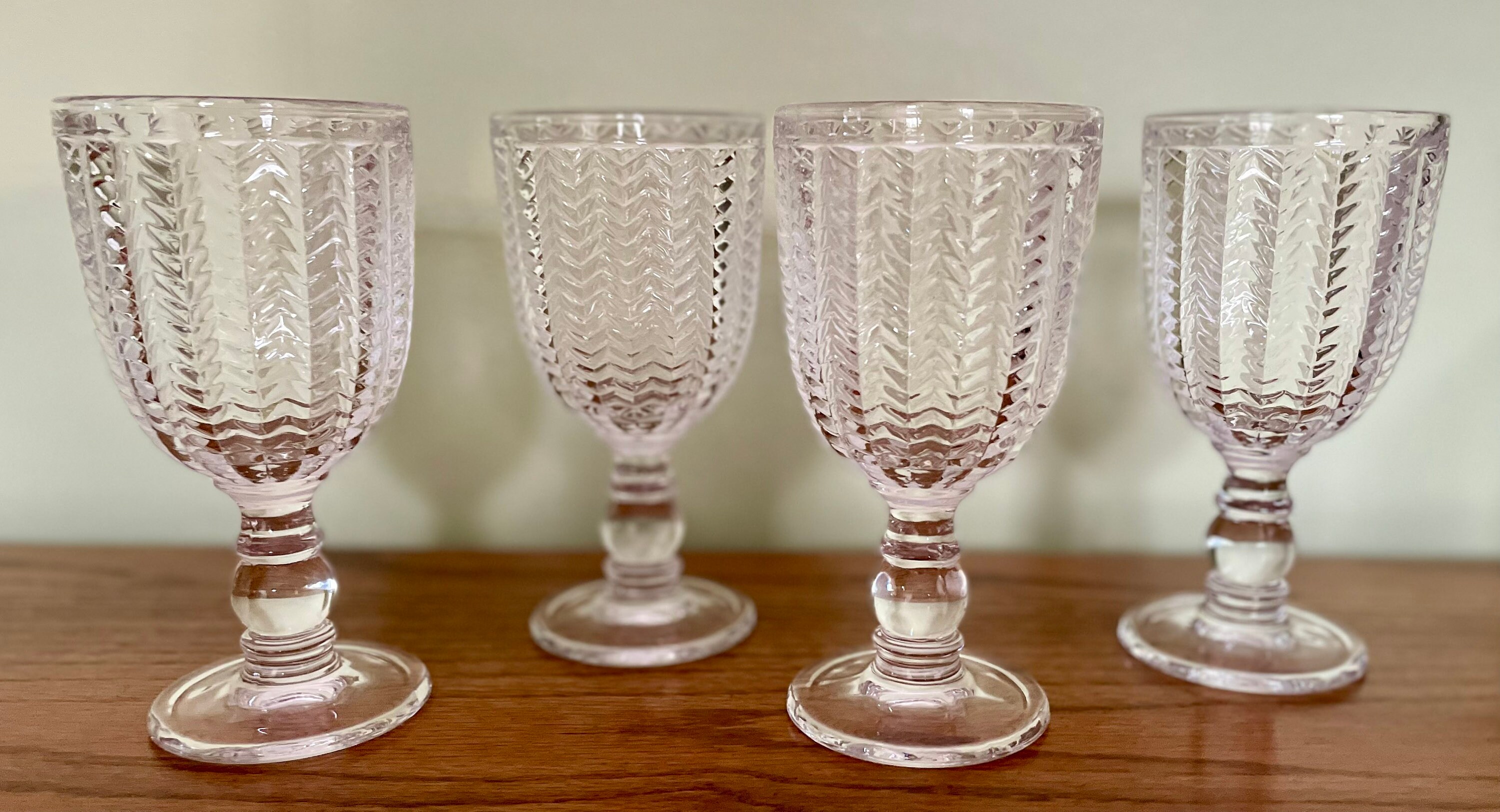 Godinger Silver Art Modern Twill 10oz Clear Crystal Goblets Set of 4 ...