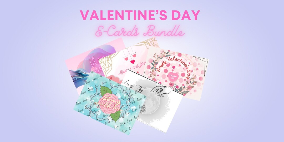 Valentine's Day Bundle E-card (5 Ecards) - Etsy