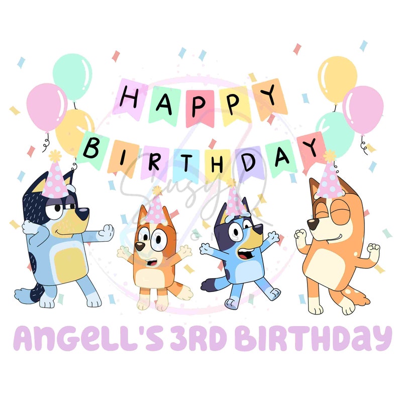 Bluey Bingo Cumpleaños Descarga Digital Personalizada Bluey Etsy México