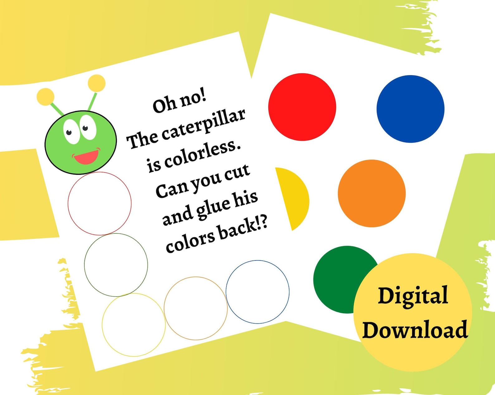 Caterpillar Activity for Kids, Color Matching Caterpillar Activity, A ...