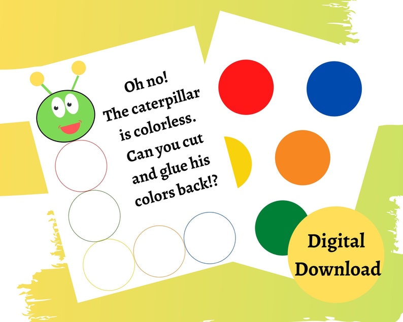 Caterpillar Activity for Kids, Color Matching Caterpillar Activity, A ...