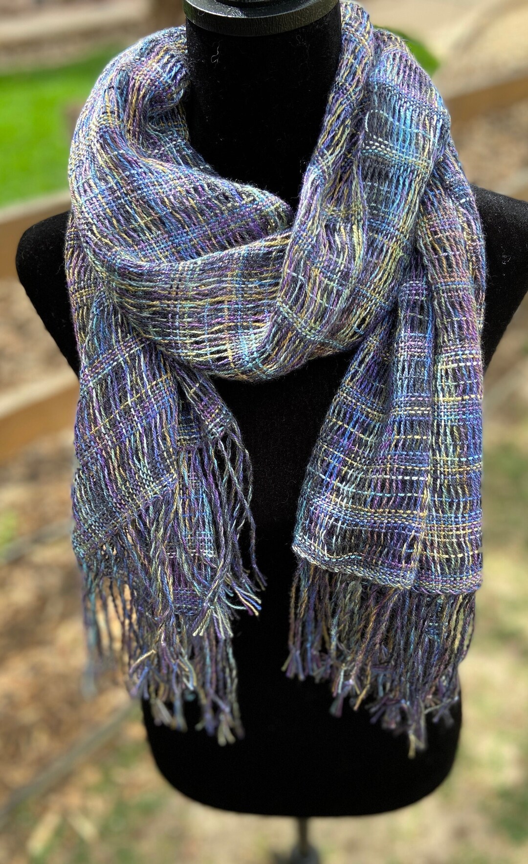 Purple, Blue and Black Woven Leno Weave Silk and Merino Lace Shawl - Etsy