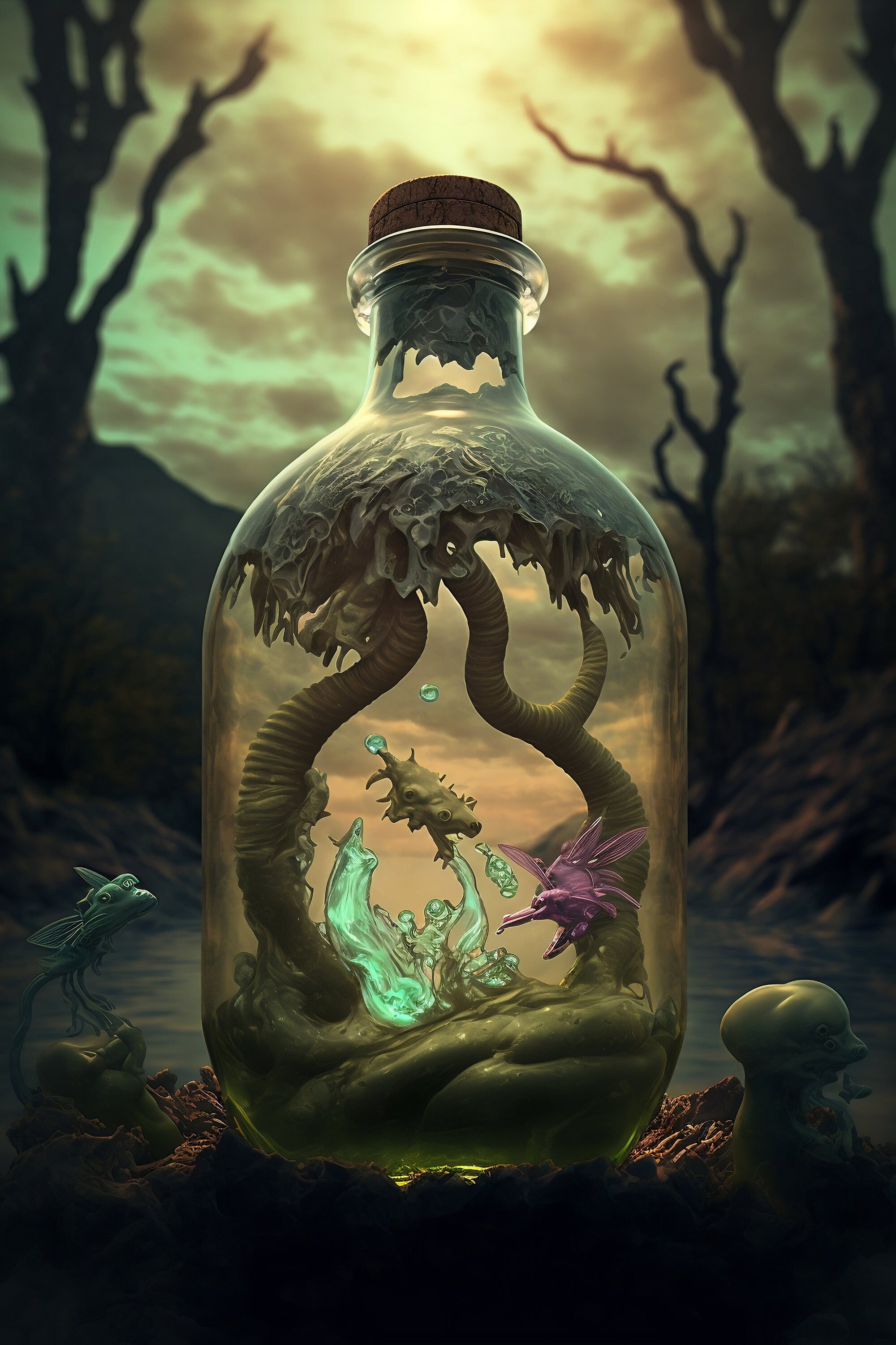 Set of 3 Printable Clear Jar Wall Art | Fantasy Digital Wall Art Decor ...