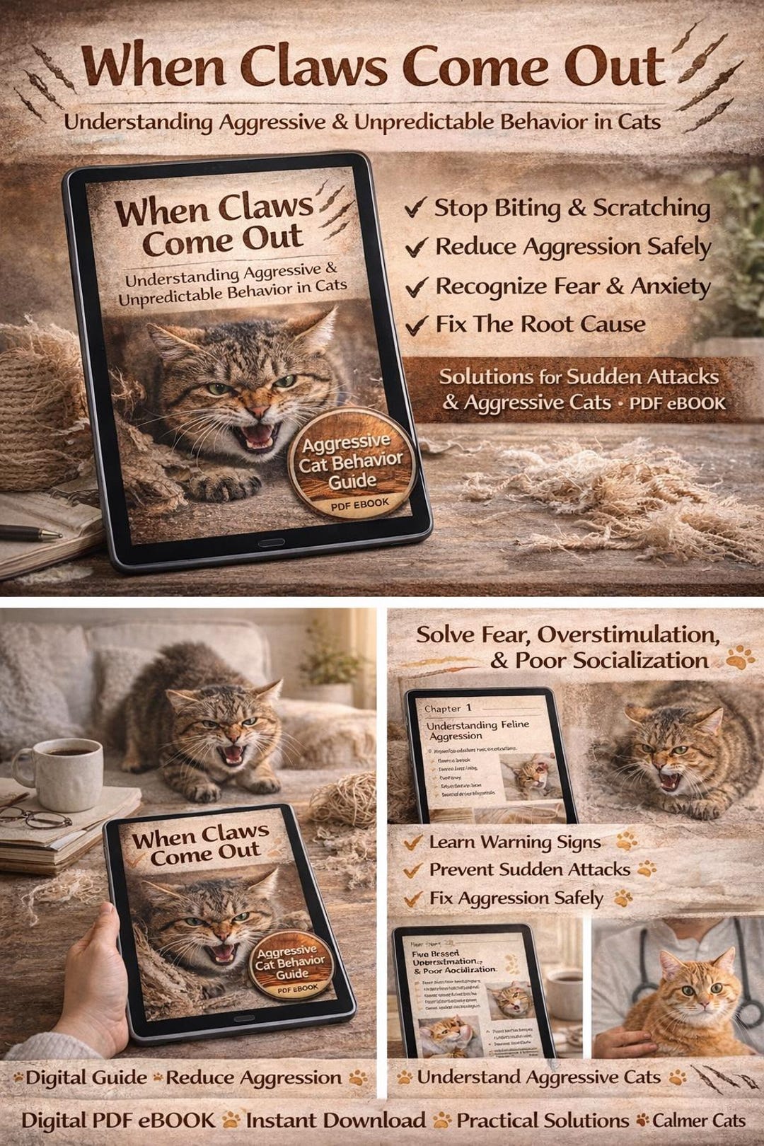 When Claws Come Out: Cat Aggression & Unpredictable Behavior Guide - Etsy