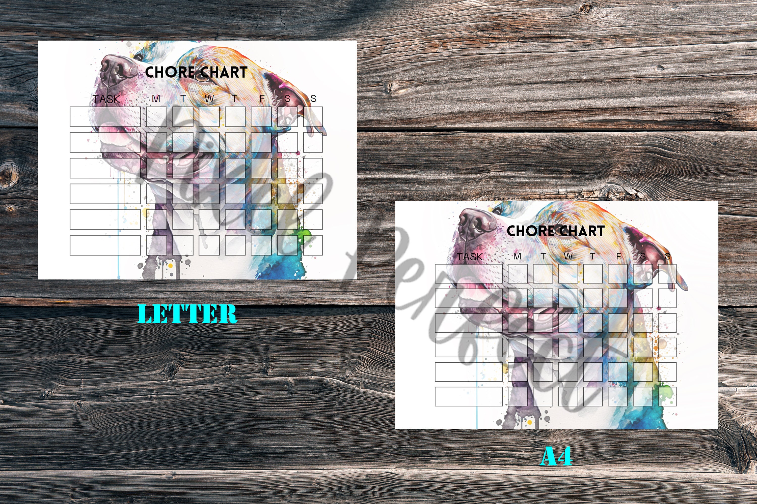 Pitbull Chore Chart Kids Printable Chore Chart Letter and A4 - Etsy