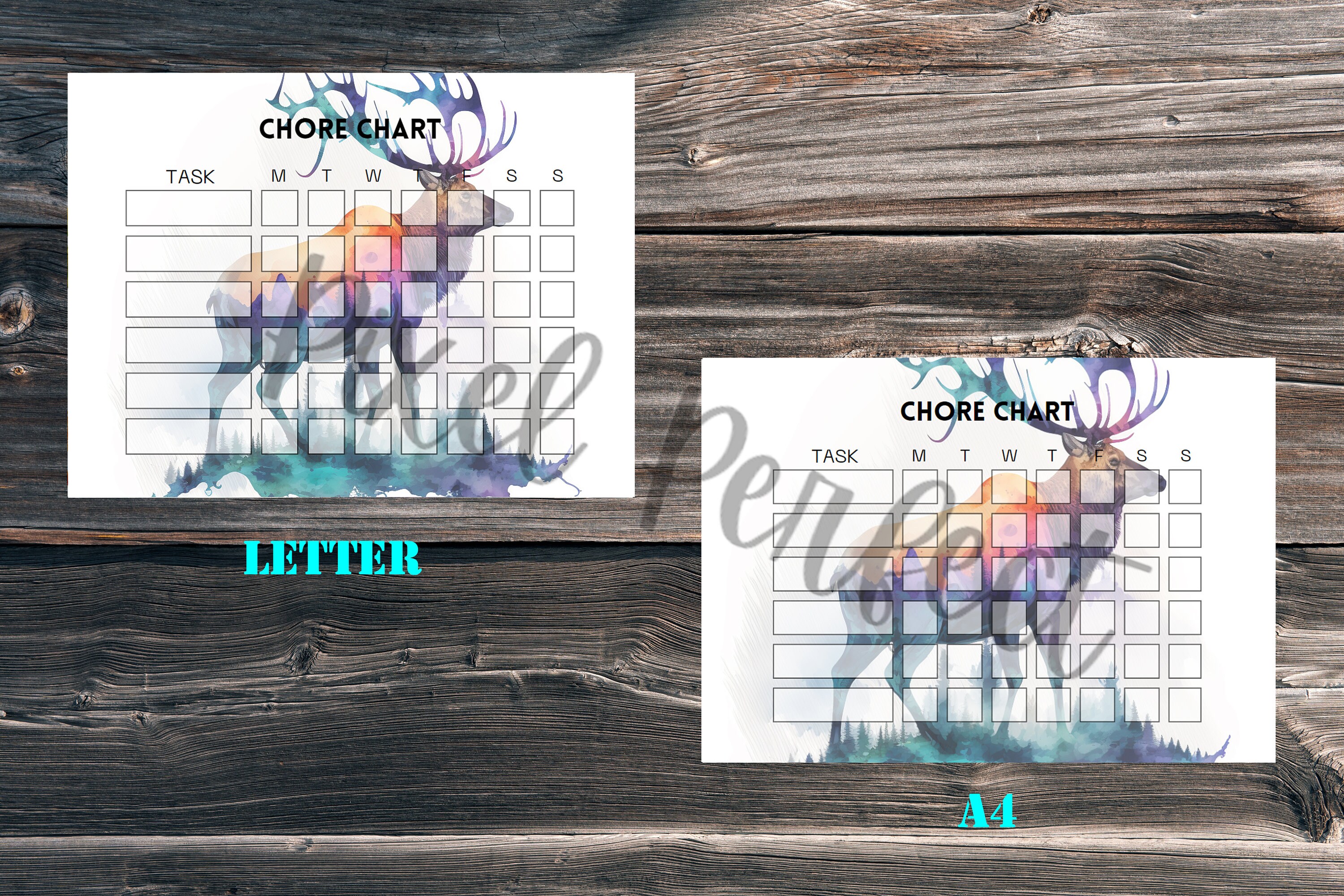 Elk Chore Chart Kids Printable Chore Chart Letter and A4 - Etsy
