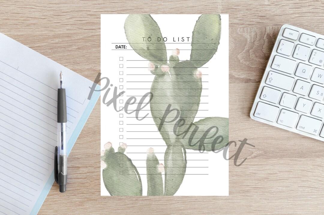 Cacti to Do List Planner Page Letter A4 - Etsy