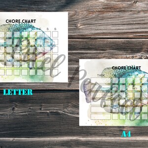 Crappie Chore Chart Kids Printable Chore Chart Letter and A4 - Etsy