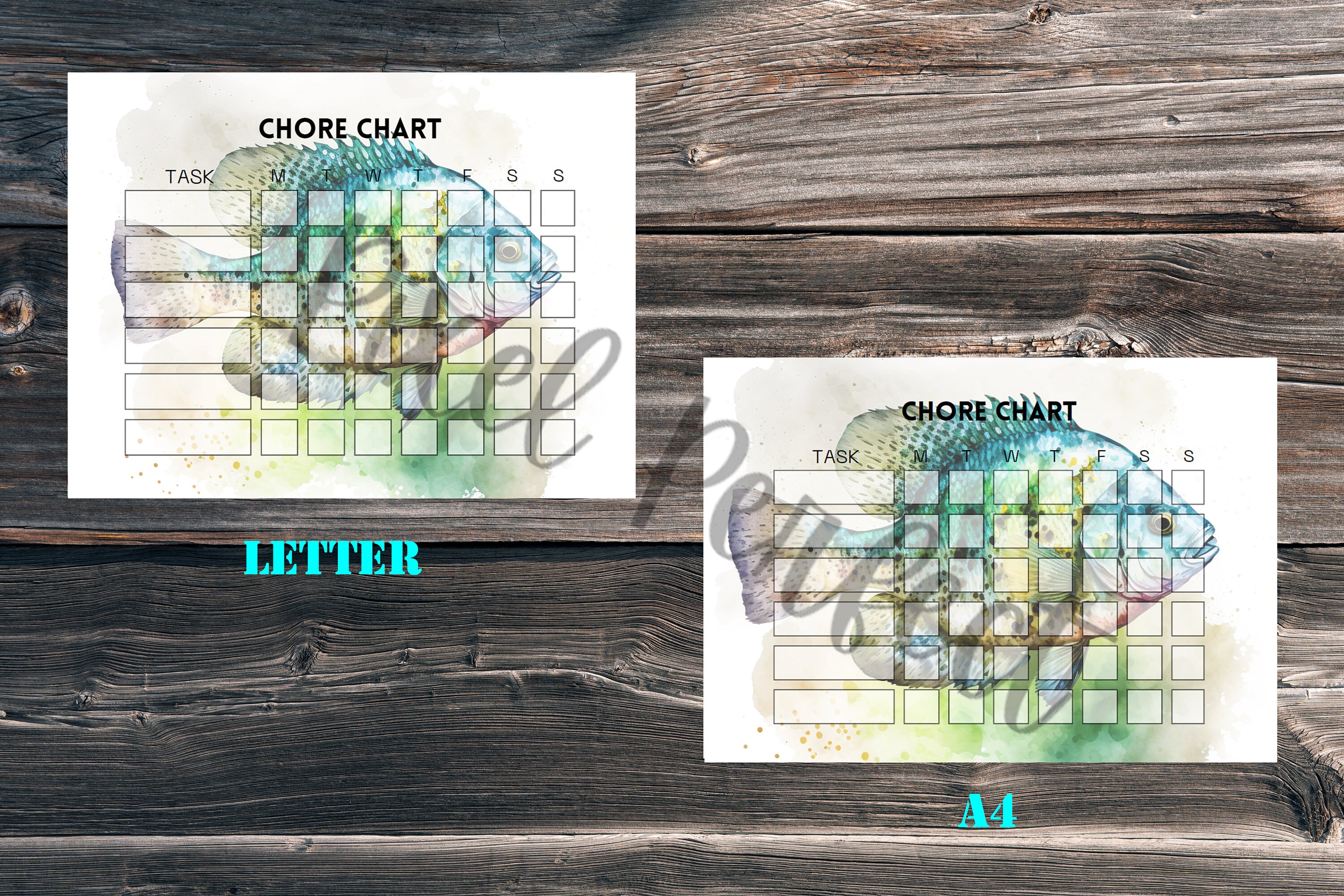 Crappie Chore Chart Kids Printable Chore Chart Letter and A4 - Etsy