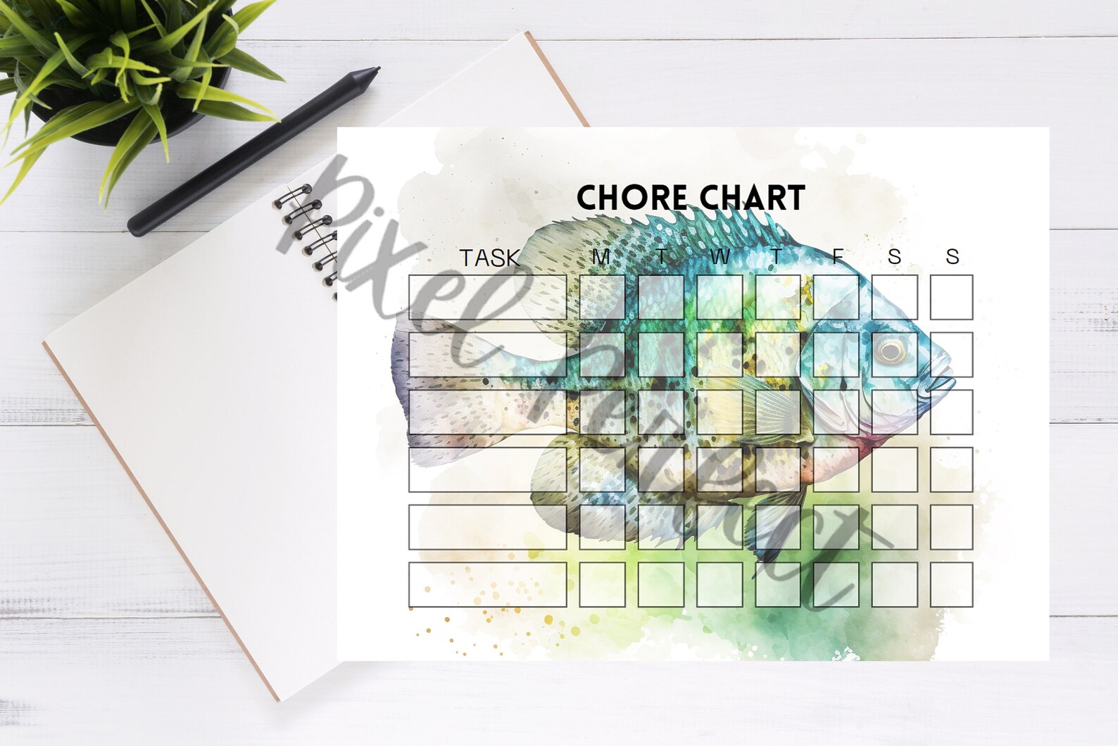 Crappie Chore Chart Kids Printable Chore Chart Letter and A4 - Etsy