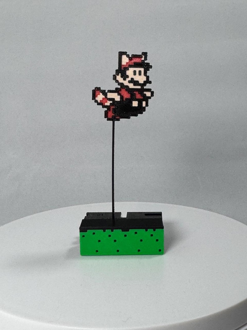 Mario Raccoon Flying Pixel Art Figurine - Super Mario Bros 3 - Etsy