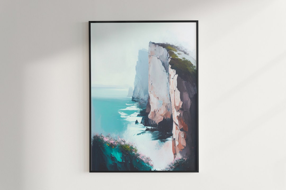 Abstract Pastel Cliff Print, Abstract Pastel Cliff Poster, Wall Art ...