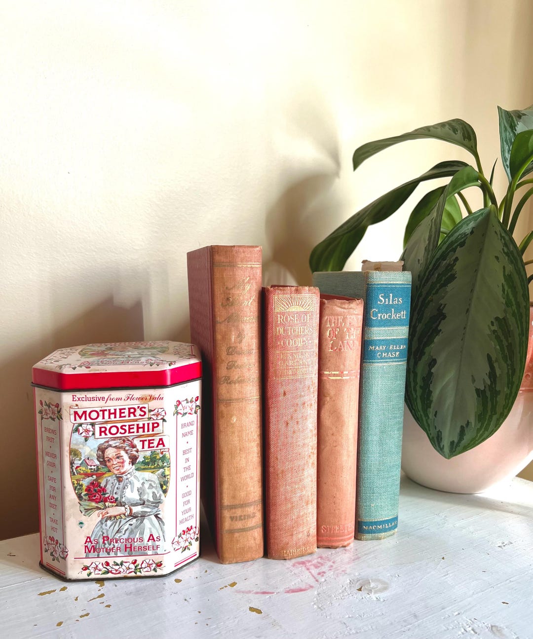 Vintage Book Stack - Pink - Etsy