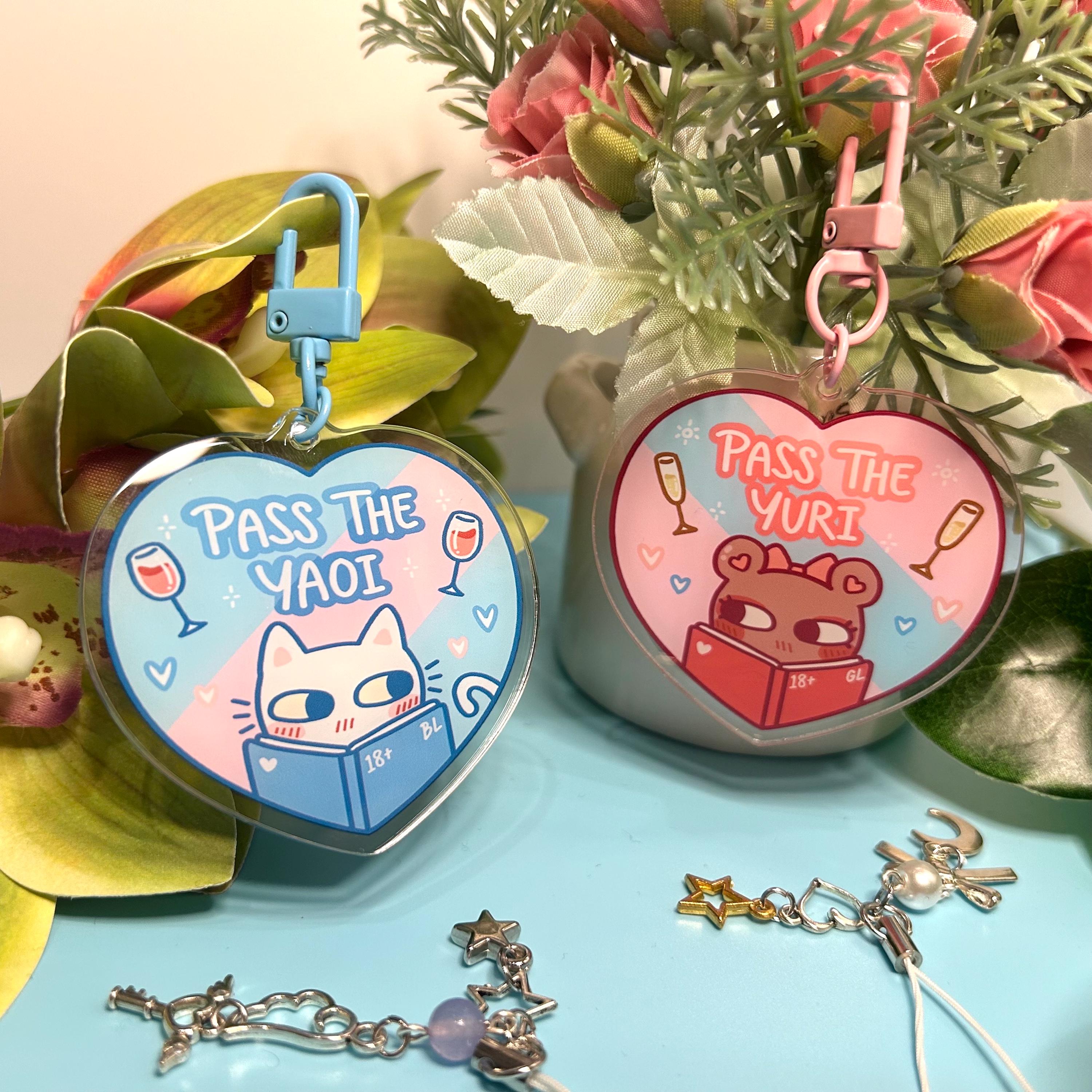 Pass the Yaoi / Yuri Original Gradient Acrylic Keychains - Etsy