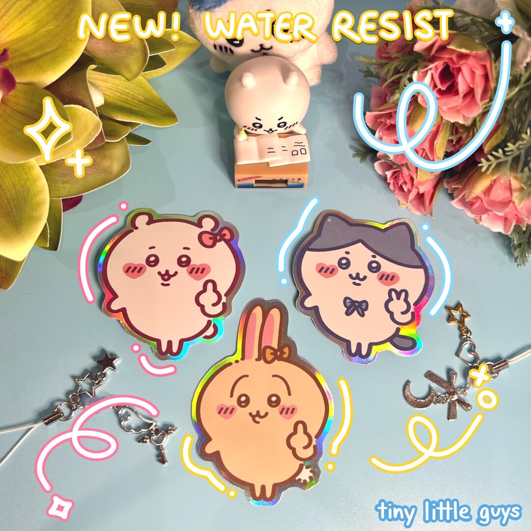 Glossy Holo Chii Kawa & Friends Finger Stickers - Etsy
