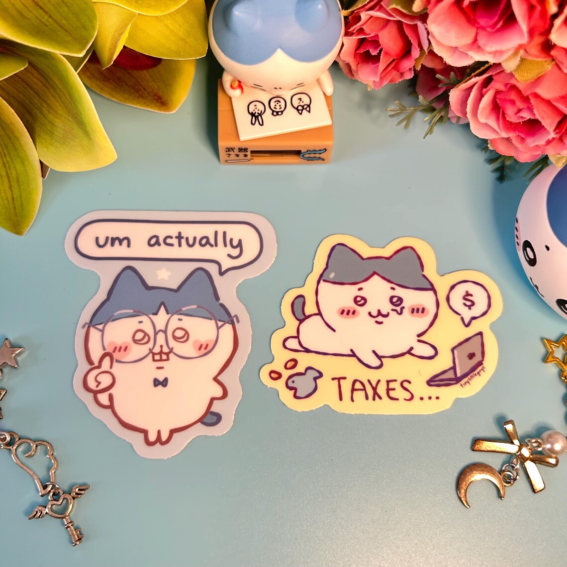 Hachiware Chiikawa Um Actually Taxes Vinyl Stickers - Etsy