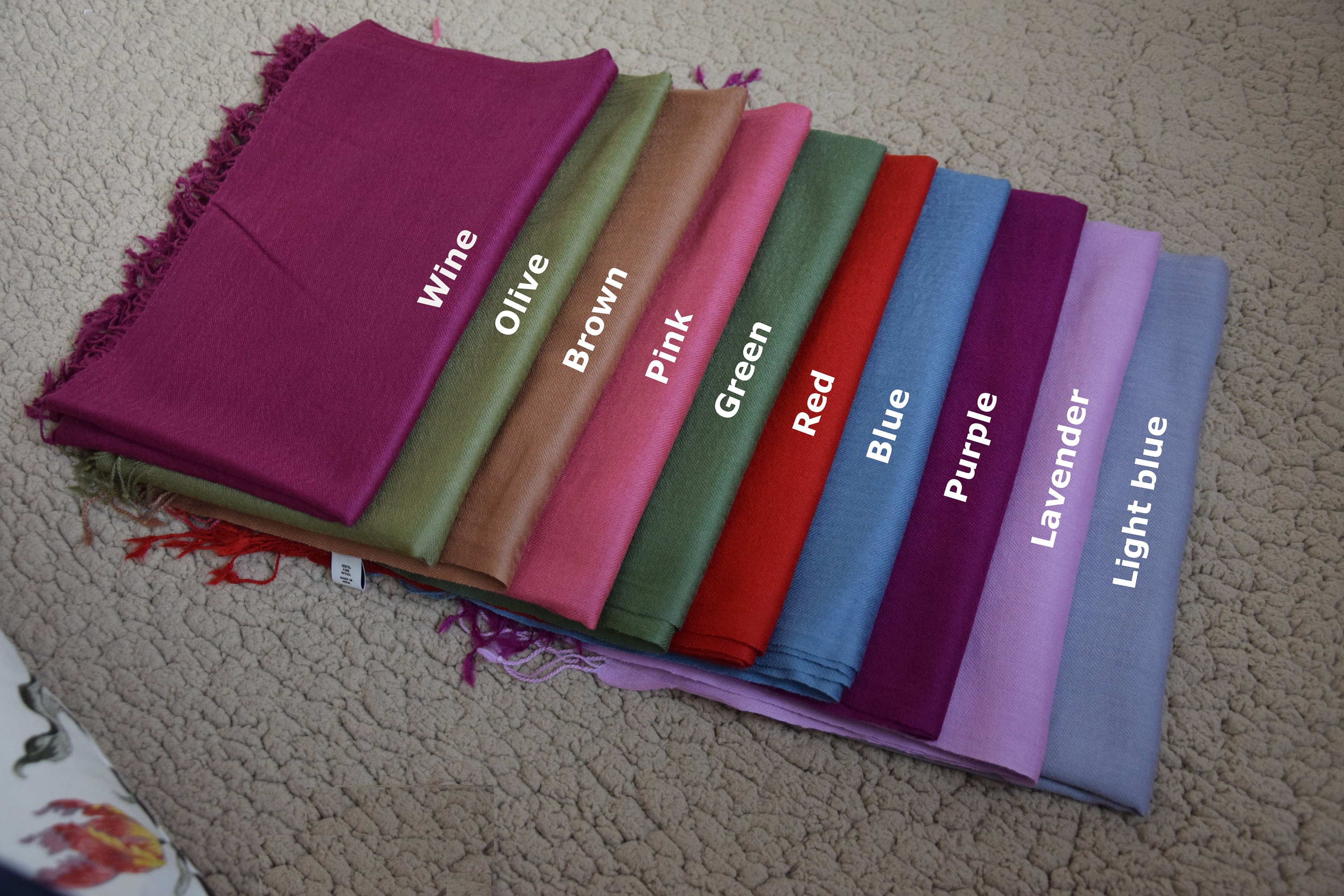 100% Pure Wool Shawls and Wraps, Colourful Woolen Shawl, Wedding Scarf ...