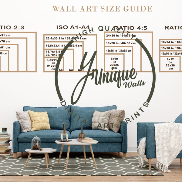 Size Chart 3x4 Ratio - Etsy