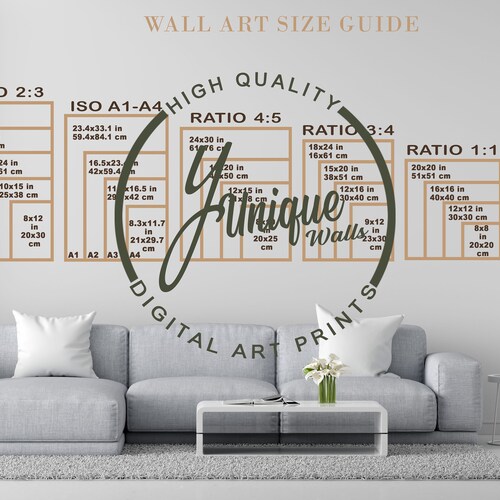 Wall Art Size Guide Frame Display Size Guide Poster Size - Etsy