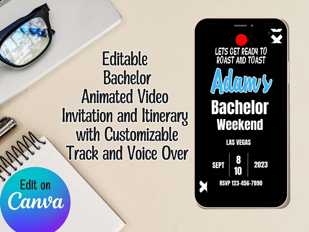 Animated Bachelor Video Invitation, Customizable Animated Invitation ...