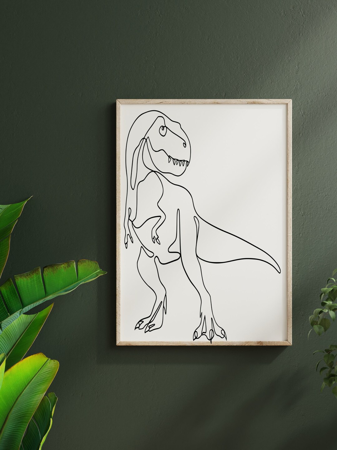 T-rex One Line Art, T-rex Single Line Art, Dinosaur Digital Wall Art ...