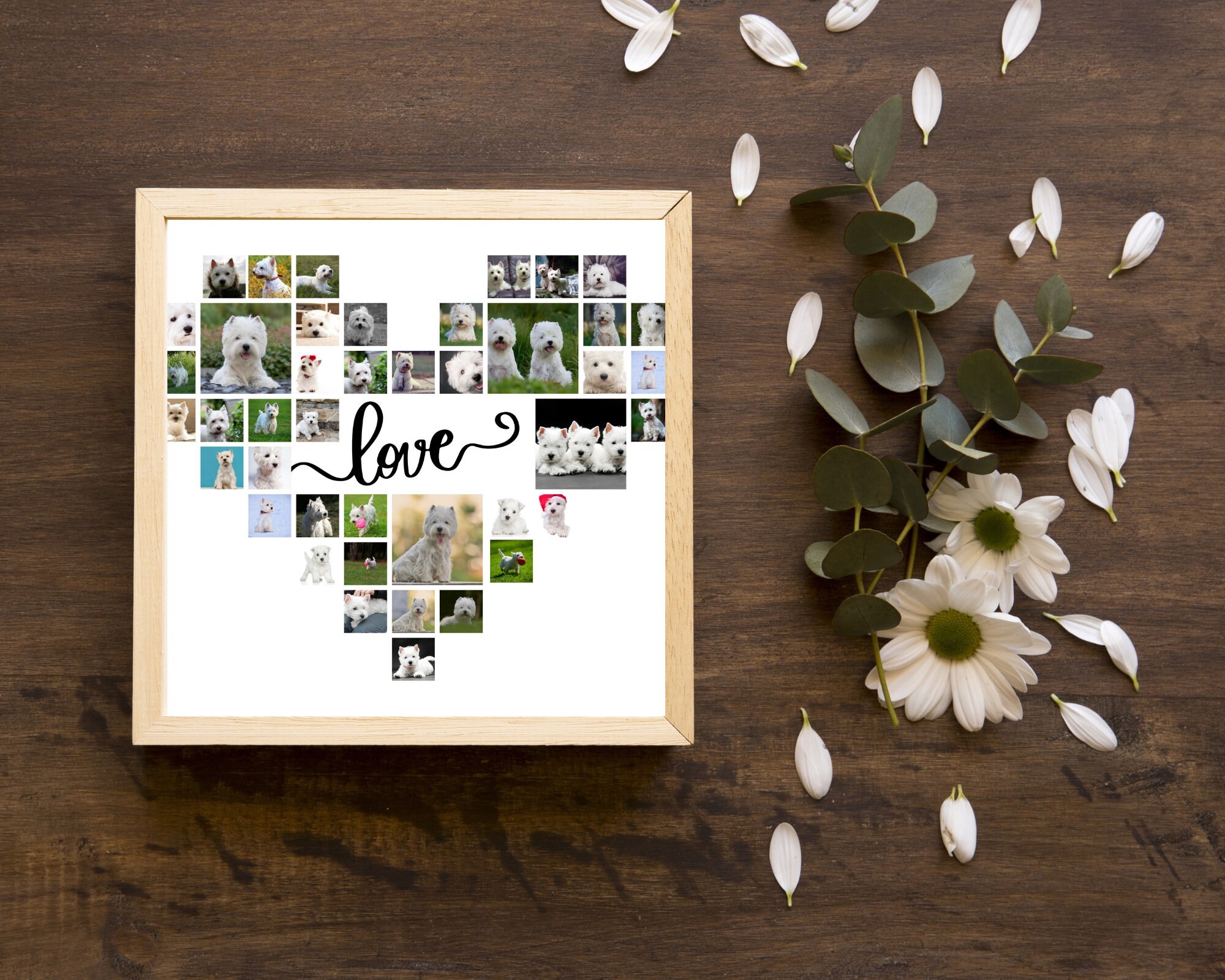 Editable Collage Picture Frame Template, 43 Picture Heart Collage ...
