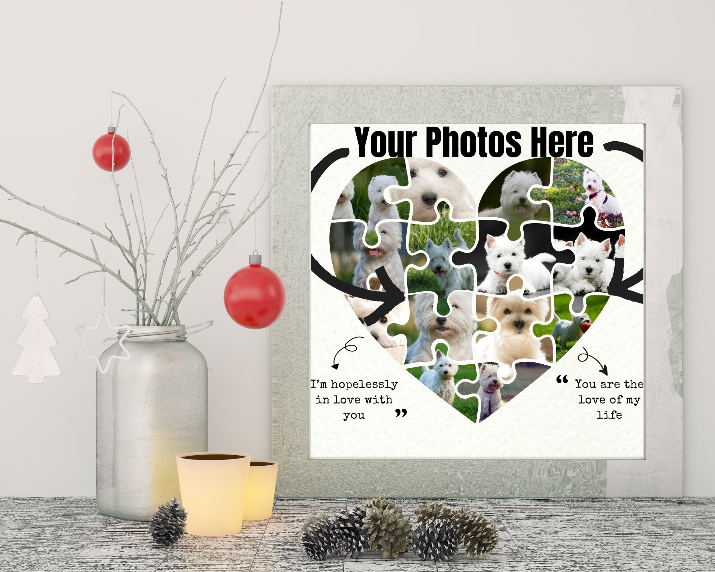 Pet Photo Collage Template, Jigsaw Puzzle Photo Collage, Family Collage ...