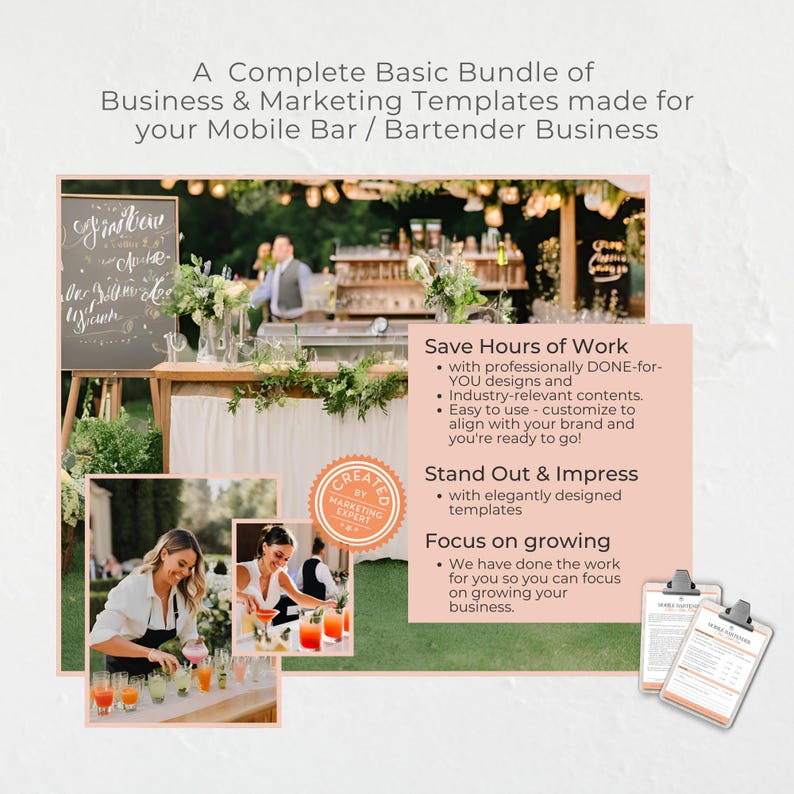 Mobile Bartending Contract Bundle With Agreement Forms, Mobile Bar ...