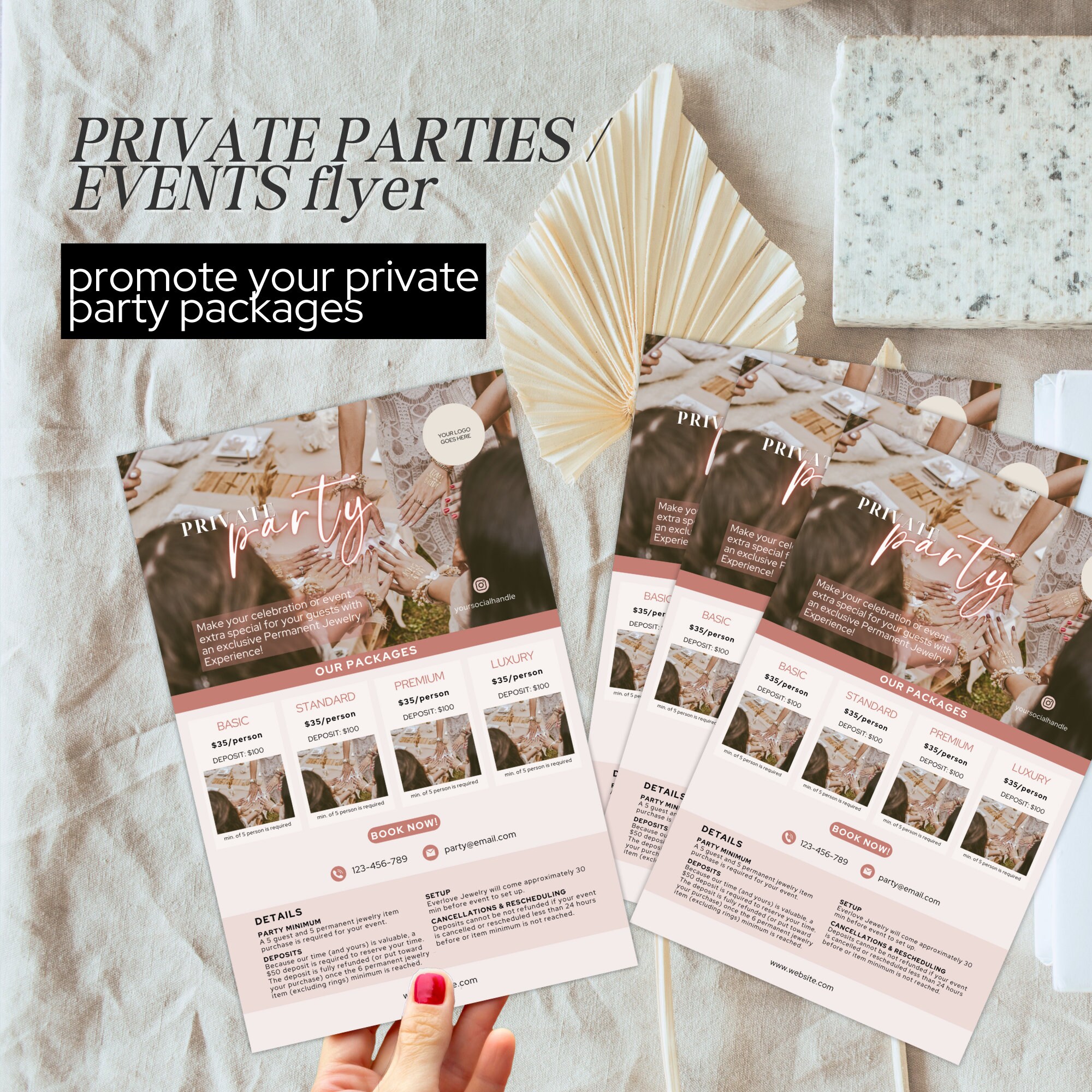 Permanent Jewelry Flyer, Permanent Jewelry Pop up Flyer, Business Flyer ...