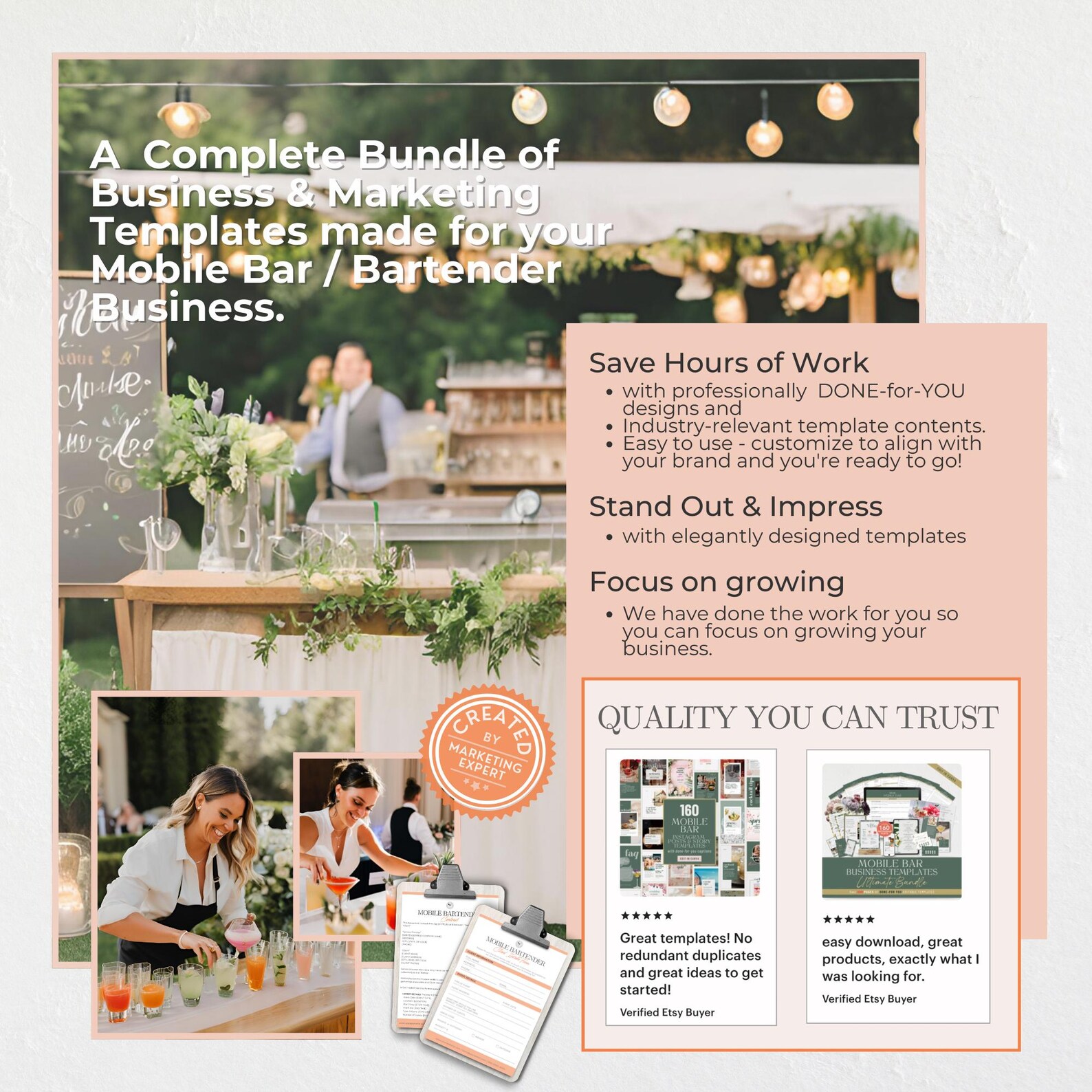 Mobile Bar Business Template Bundle, Mobile Bar Forms, Contract ...
