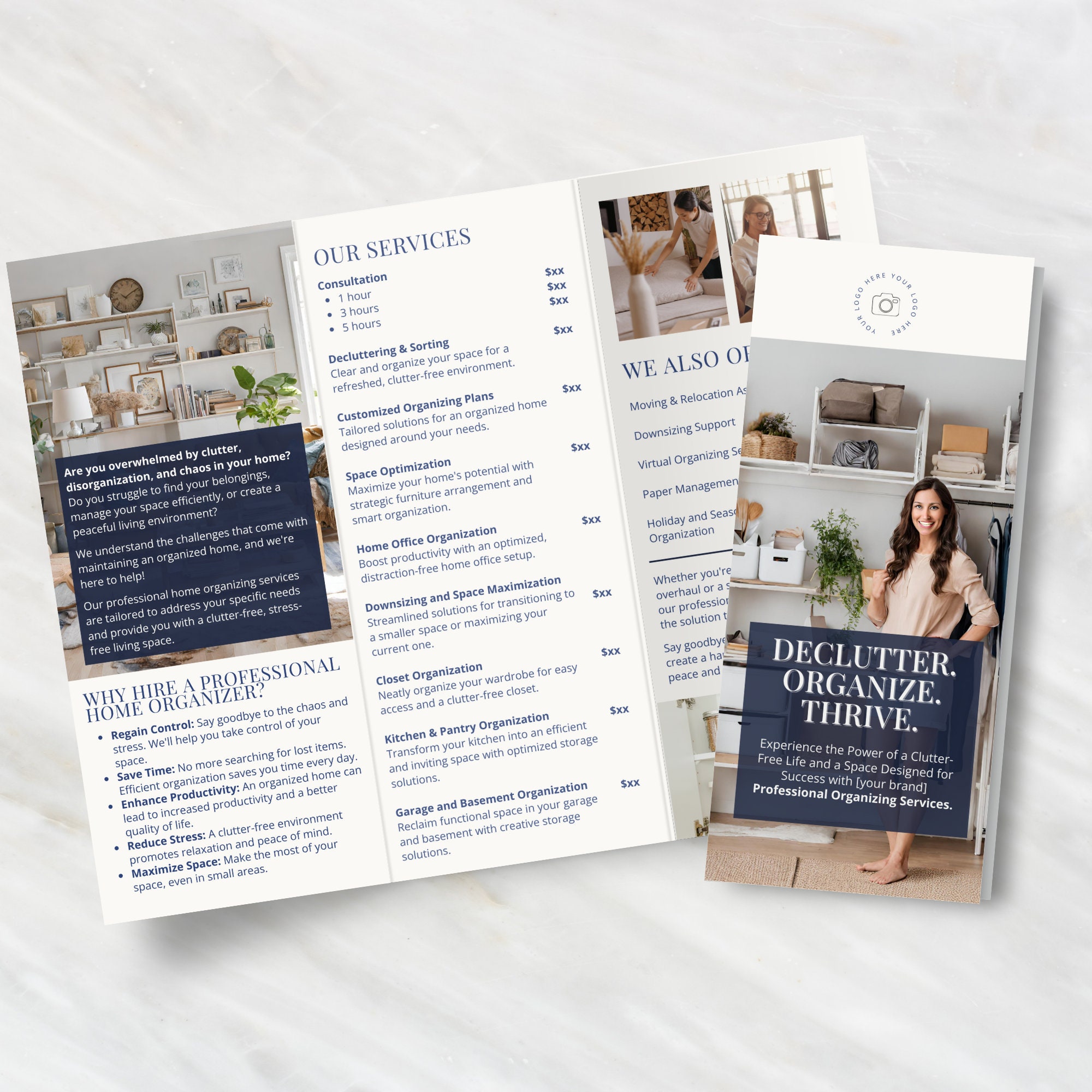 Professional Organizer Trifold Brochure, Canva Brochure Template ...