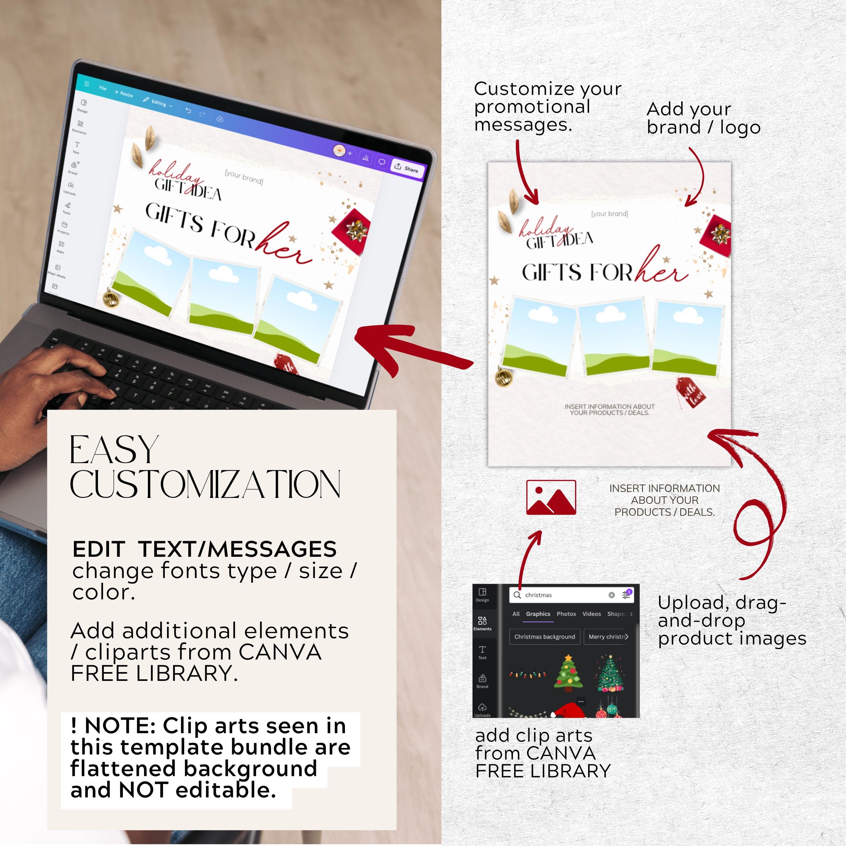 12 Days of Christmas Instagram Templates for Retail Shops, Editable ...