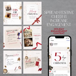 12 Days of Christmas Instagram Templates for Retail Shops, Editable ...