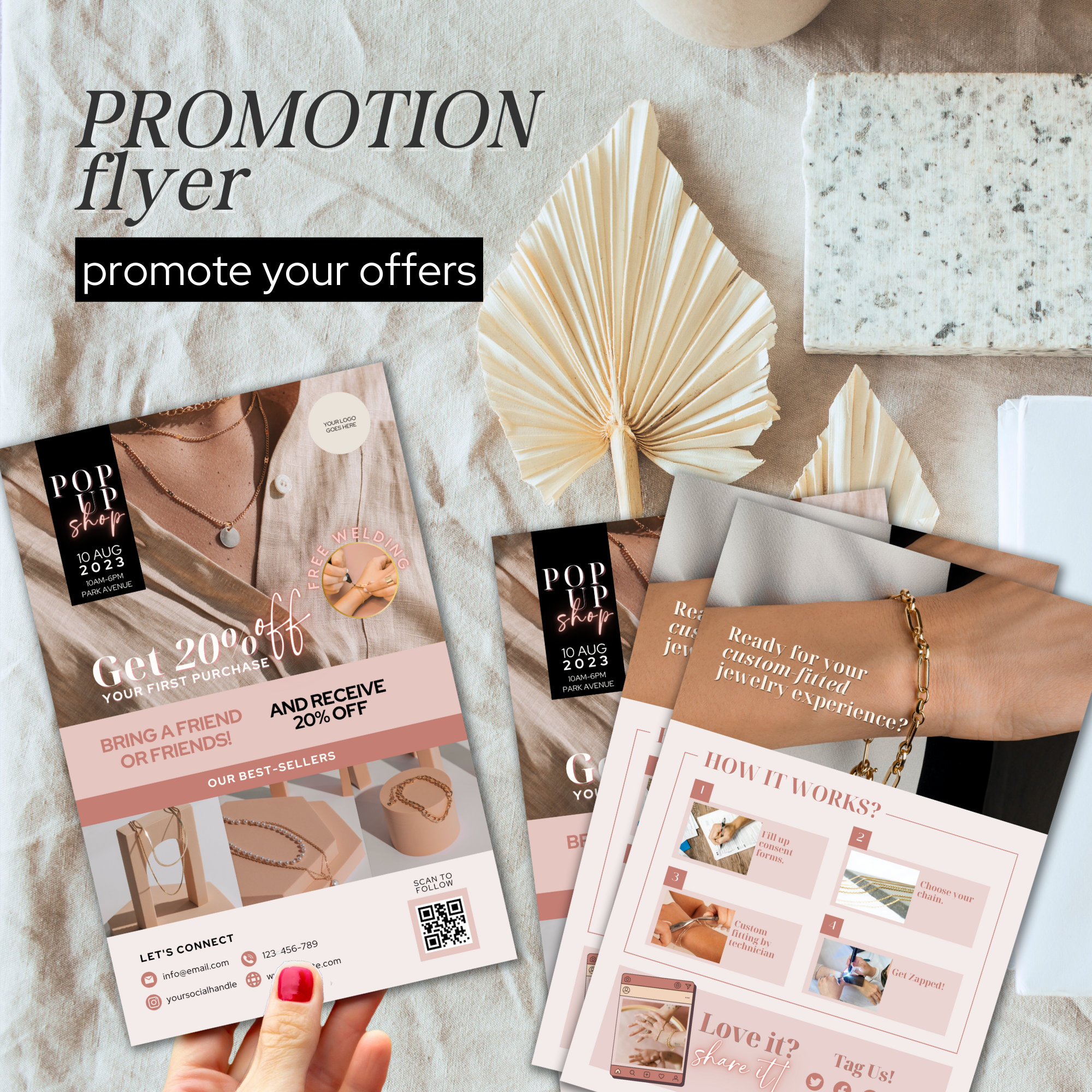 Permanent Jewelry Flyer, Permanent Jewelry Pop up Flyer, Business Flyer ...