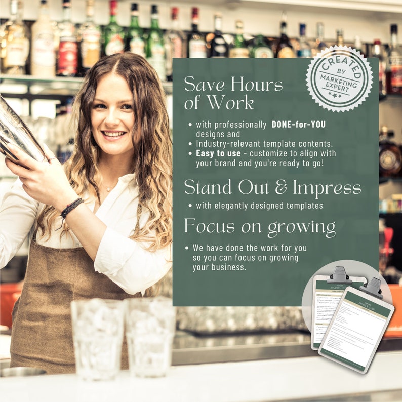 Mobile Bartending Contract Bundle With Agreement Forms, Mobile Bar ...