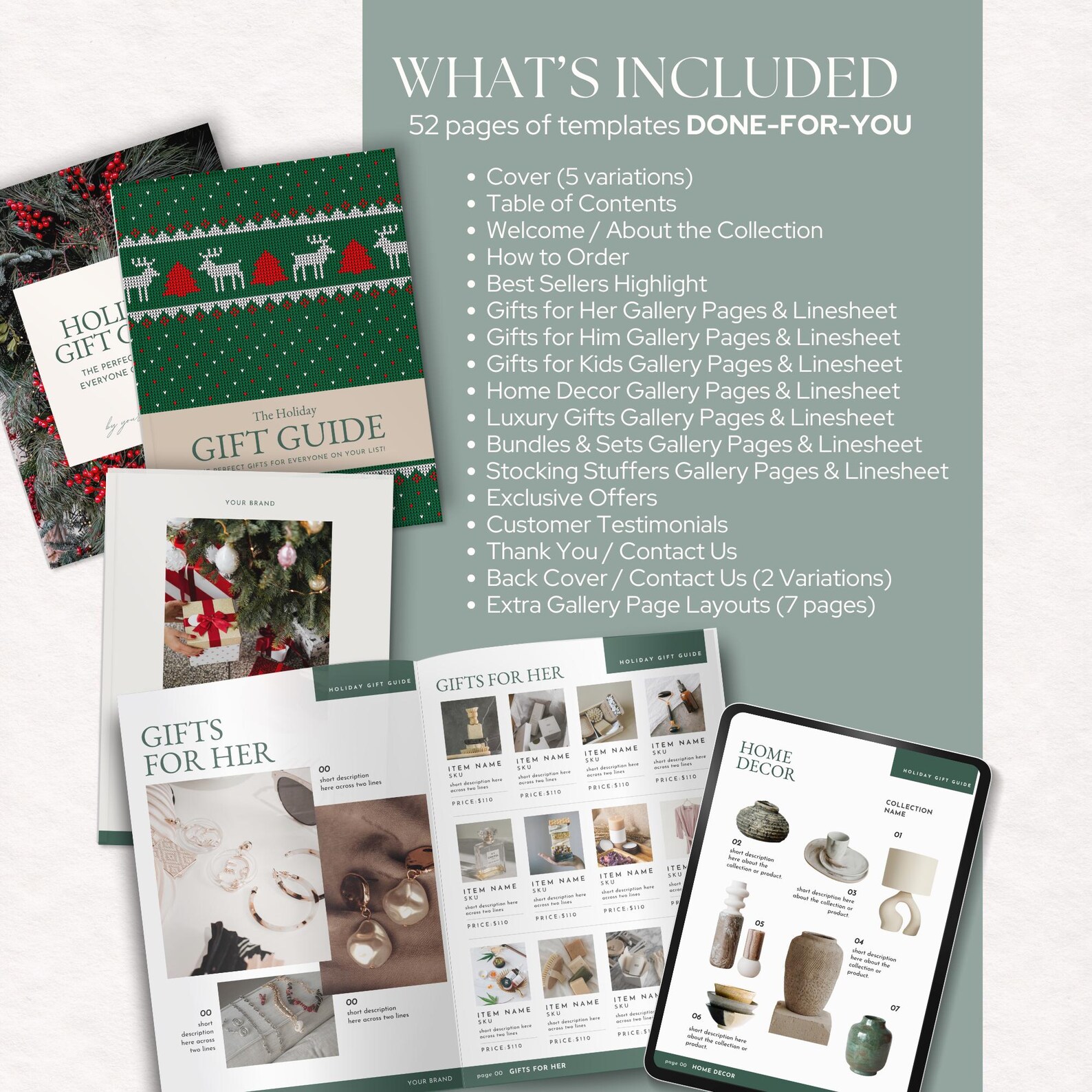 Holiday Gift Guide Canva Template, Christmas Product Catalog, Canva ...