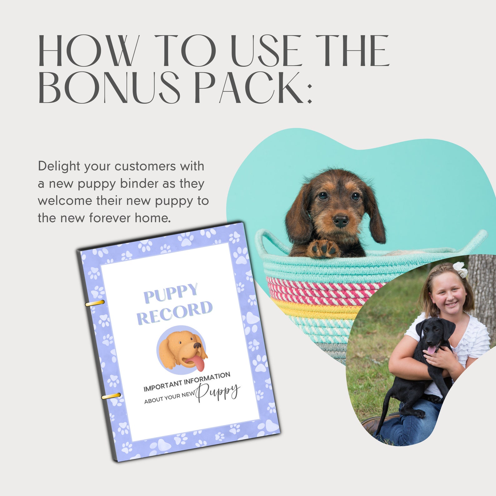 Fillable Breeder Puppy Pack With Puppy Medical Record, Puppy Profile ...