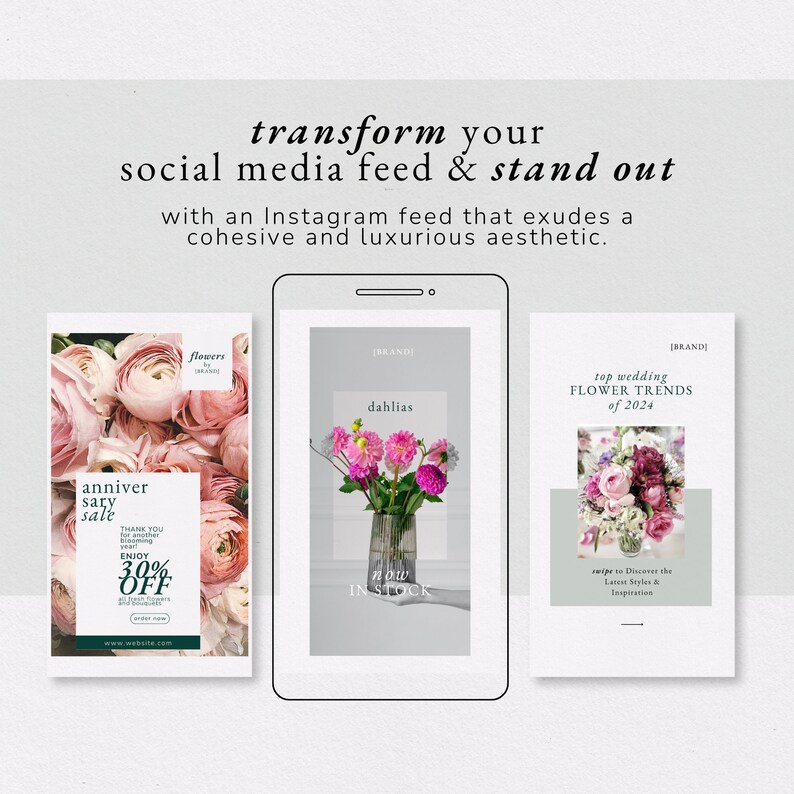 Floral Designer Social Media Post Templates, Canva Florist Instagram ...