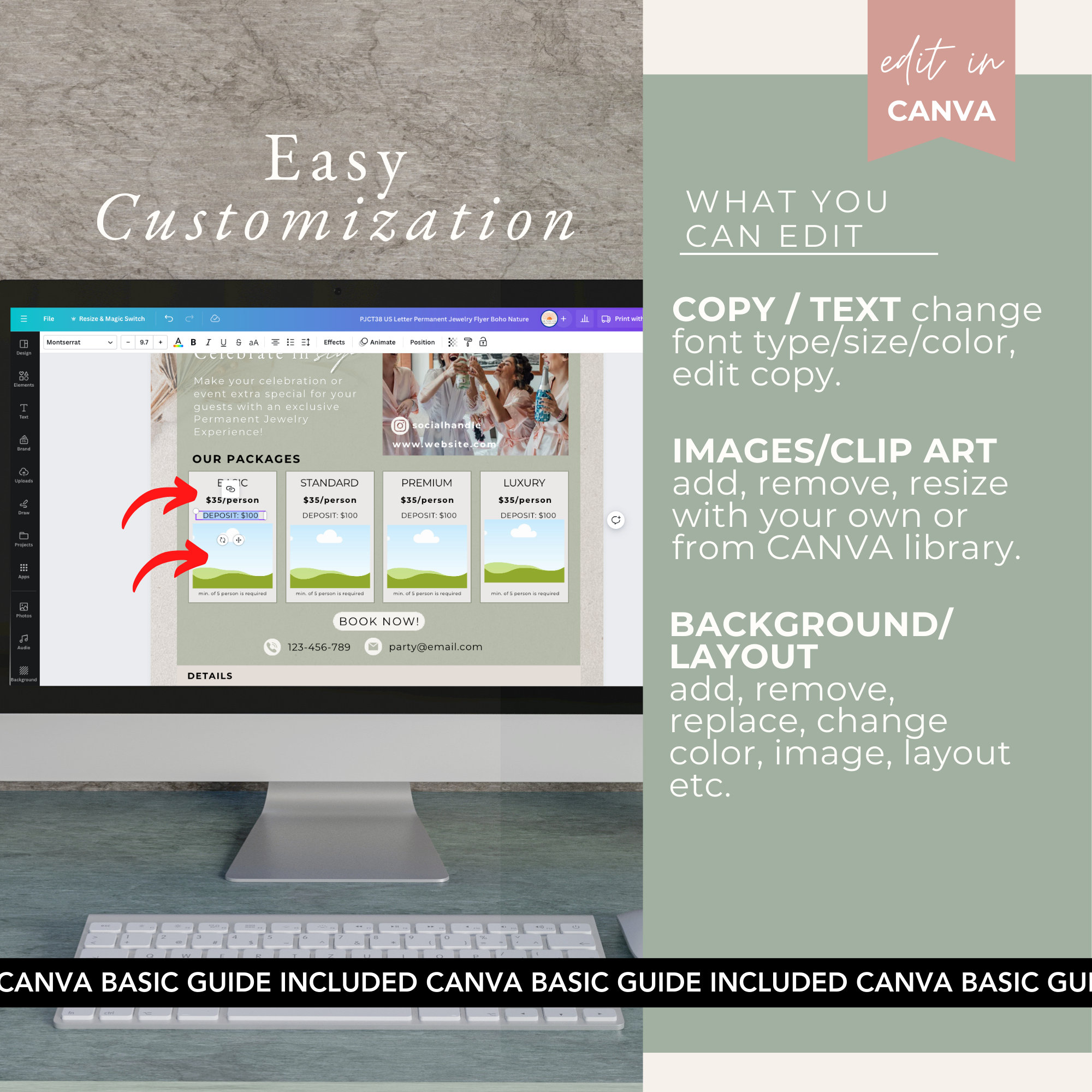 Permanent Jewelry Marketing Flyer & Brochure Bundle, Permanent Jewelry ...