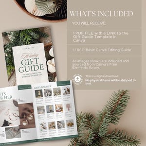 Holiday Gift Guide Canva Template, Christmas Product Catalog, Canva ...