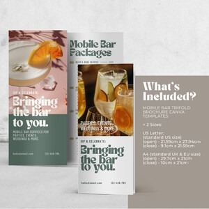 Mobile Bar Trifold Brochure Template, Trifold Brochure With Bar ...