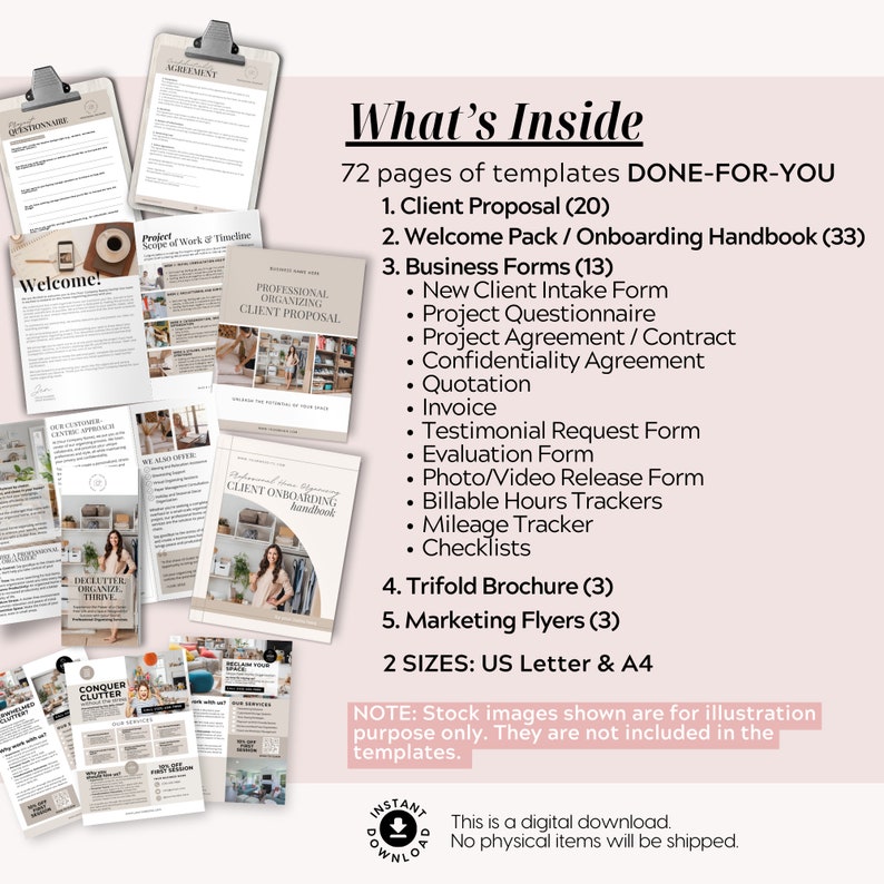 Professional Organizer Forms Bundle With Home Organizer Flyer ...