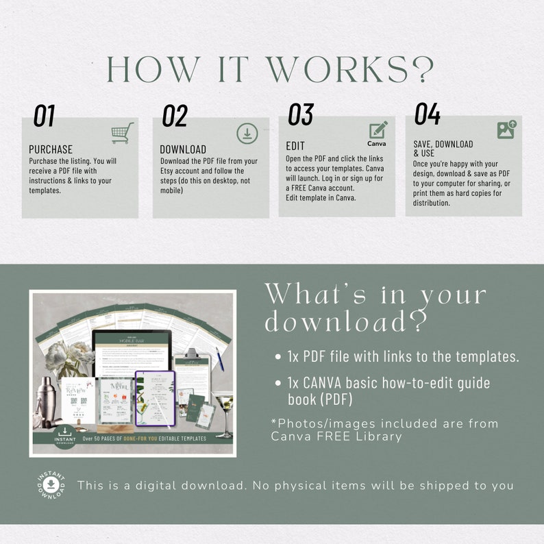 Mobile Bar Contract Template Bundle, Mobile Bartender Editable Canva ...