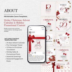 Christmas Instagram Post Templates, Advent Calendar Instagram, Holiday ...