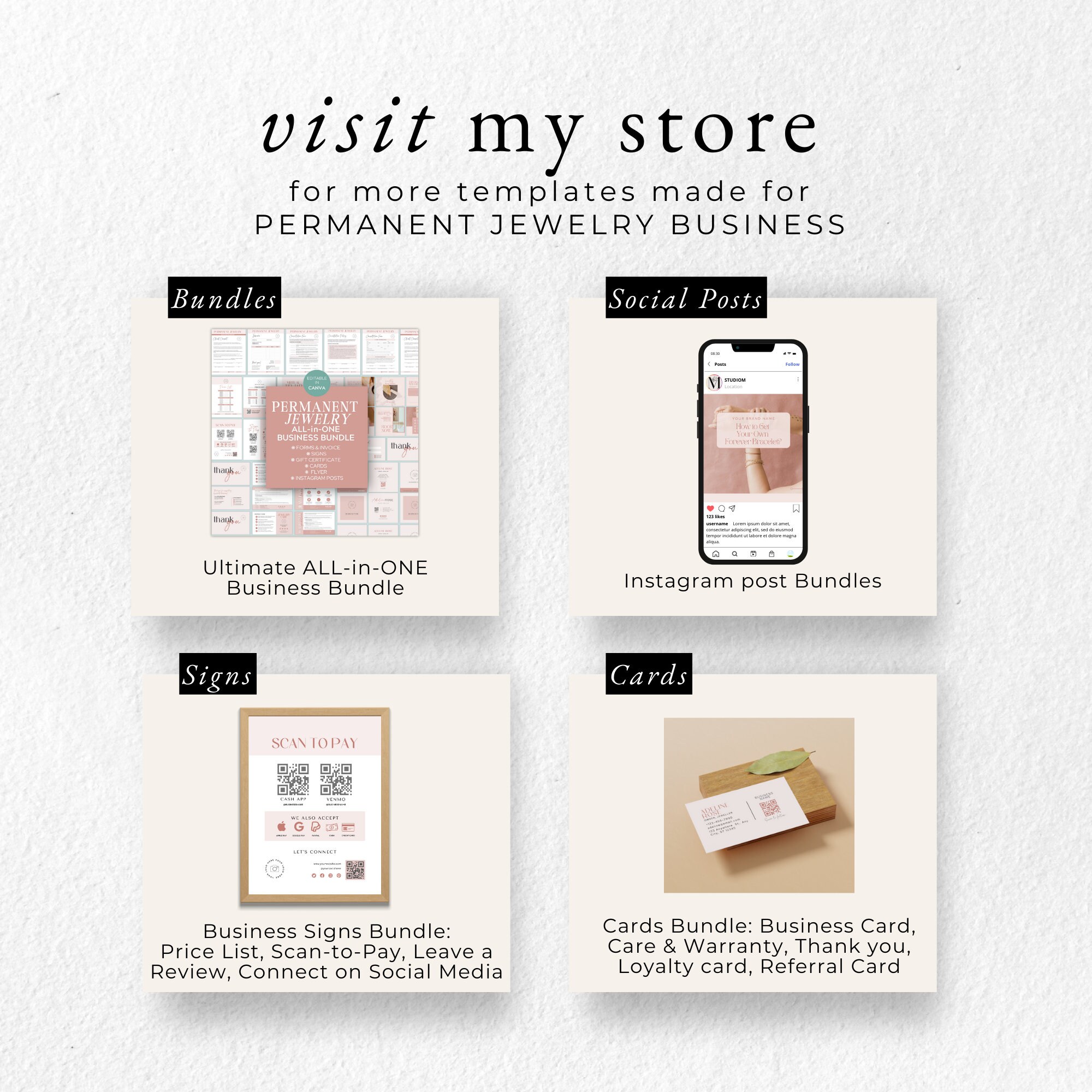 Permanent Jewelry Price List Template, Editable Canva Price List ...